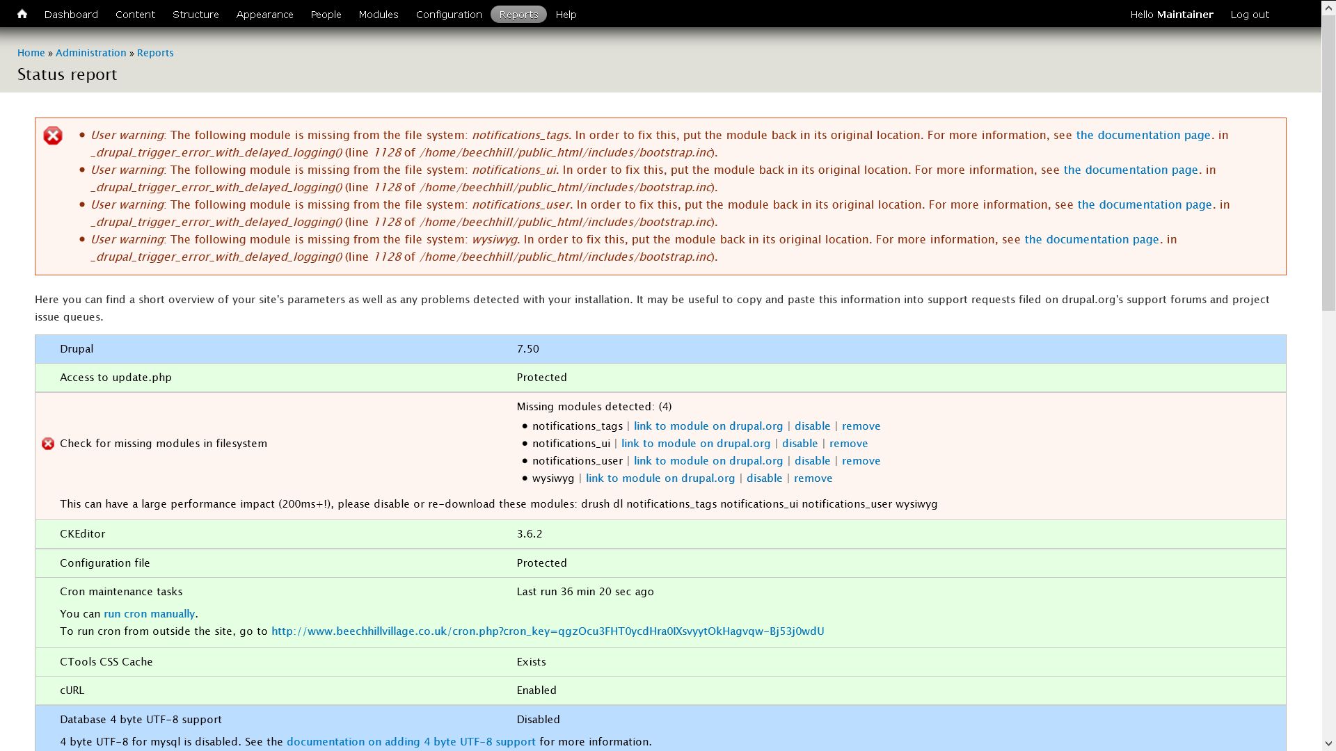 Missing module name and invalid link. [#2771311] | Drupal.org
